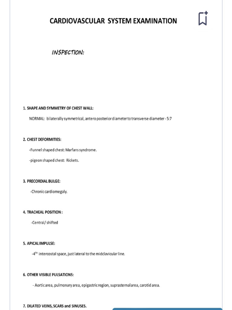 CVS Examinations PEDS | PDF