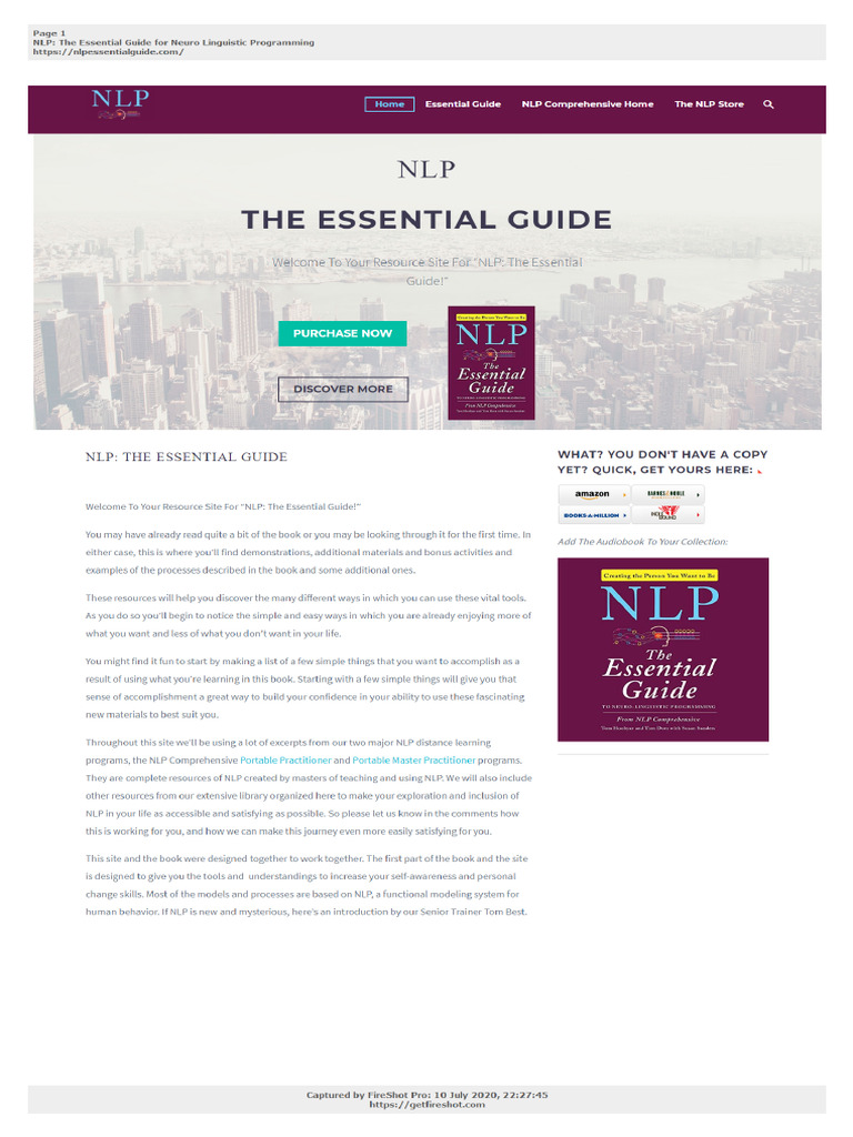 NLP - The Essential Guide For Neuro Linguistic Programming | PDF | Mental Image | Neuro ...