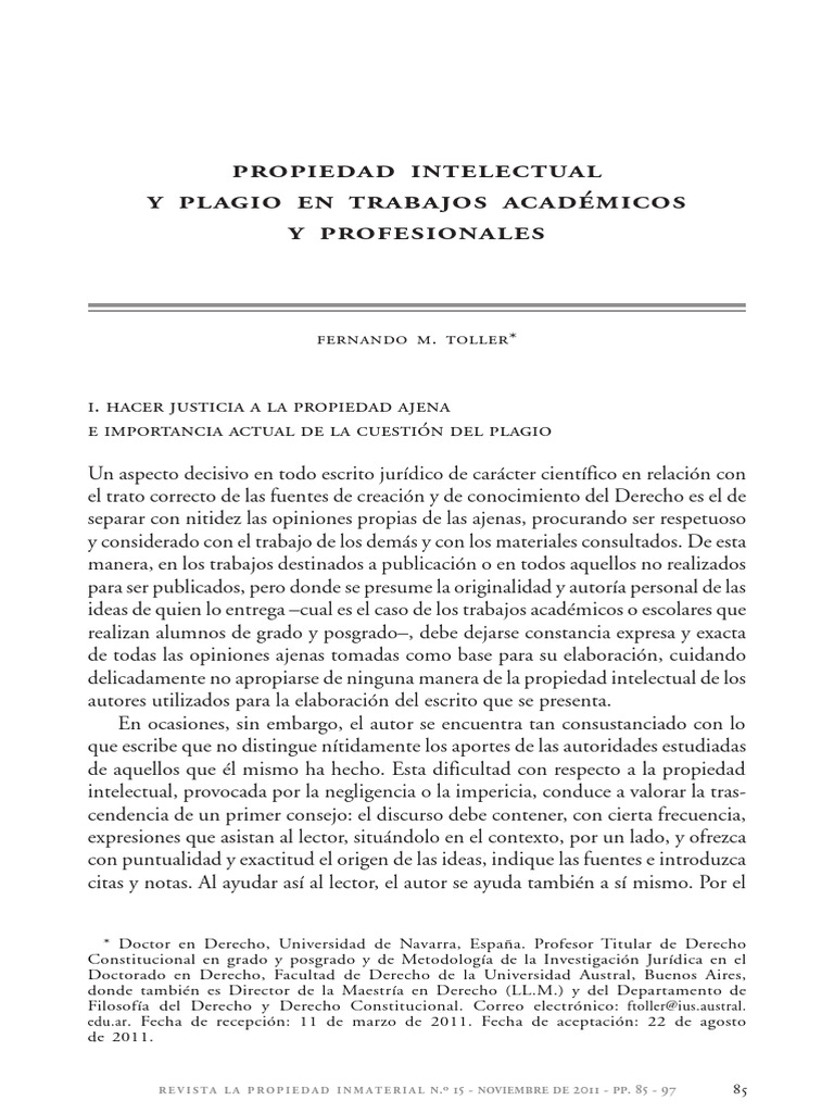 DDE06s 01 01 - Toller Fernando - Propiedad Intelectual y Plagio en ...