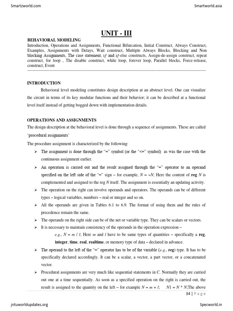 Digital Design Using Verilog HDL - U3 | PDF | Computer Engineering | Systems Engineering