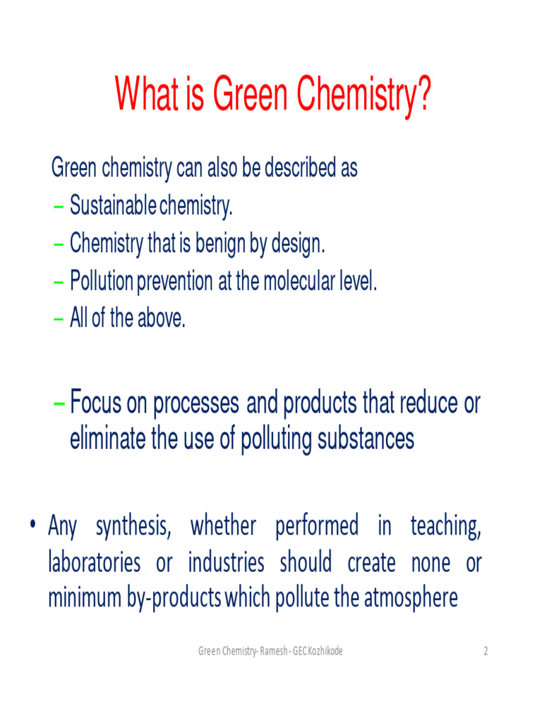 Green Chemistry....... | PDF | Green Chemistry | Chemistry