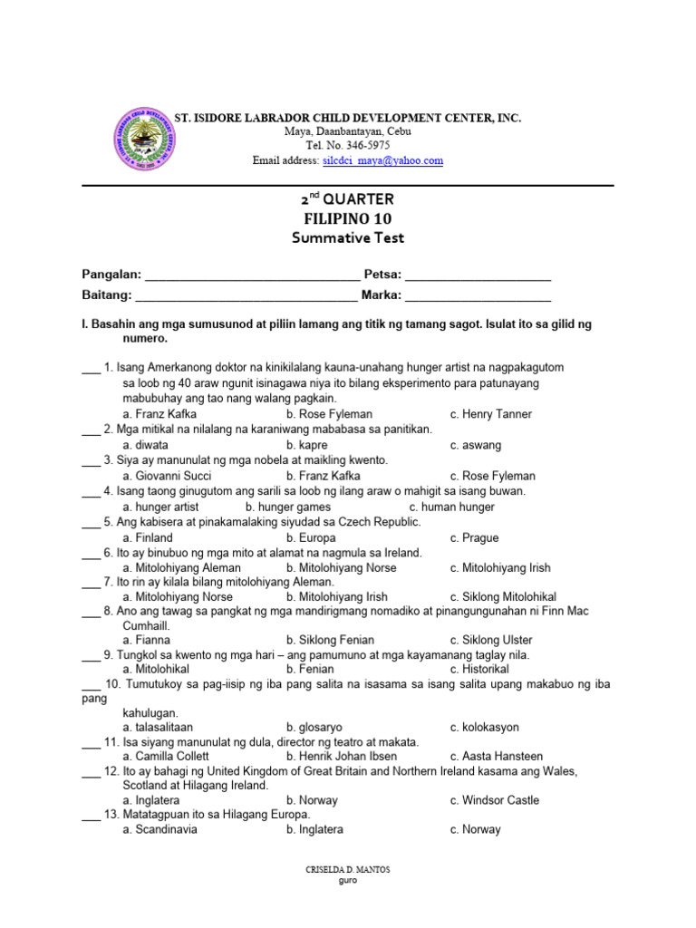 Filipino 10 q2 | PDF