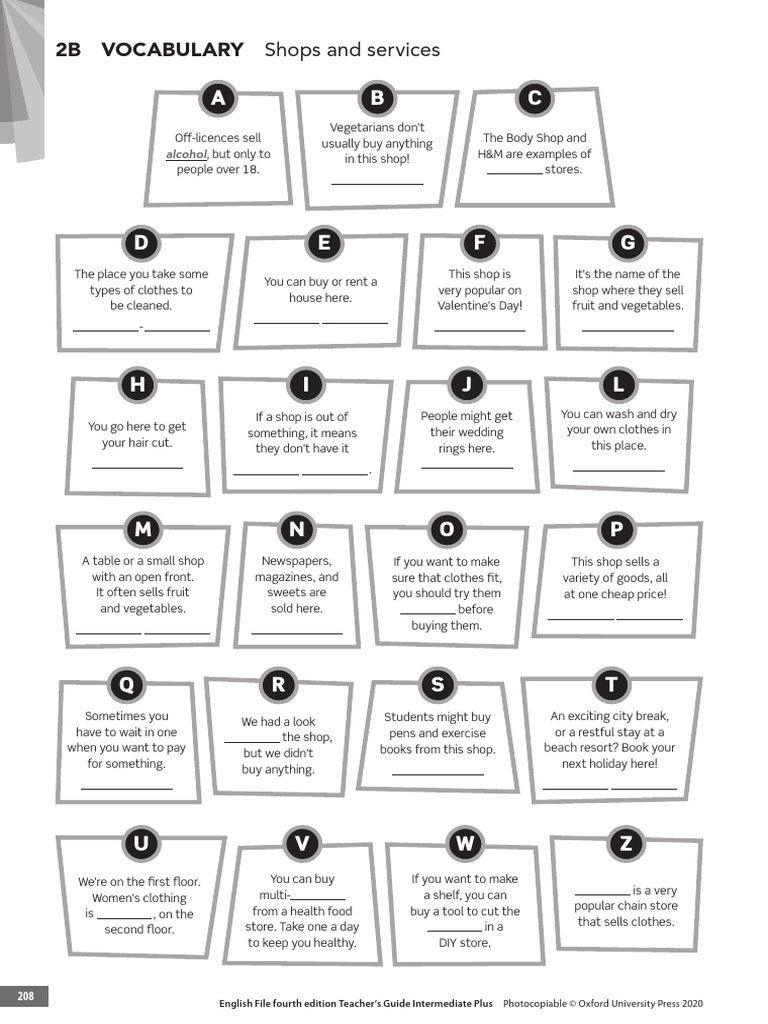 EnglishFile4e Intermediate Plus TG PCM Vocab 2B | PDF | Food And Drink