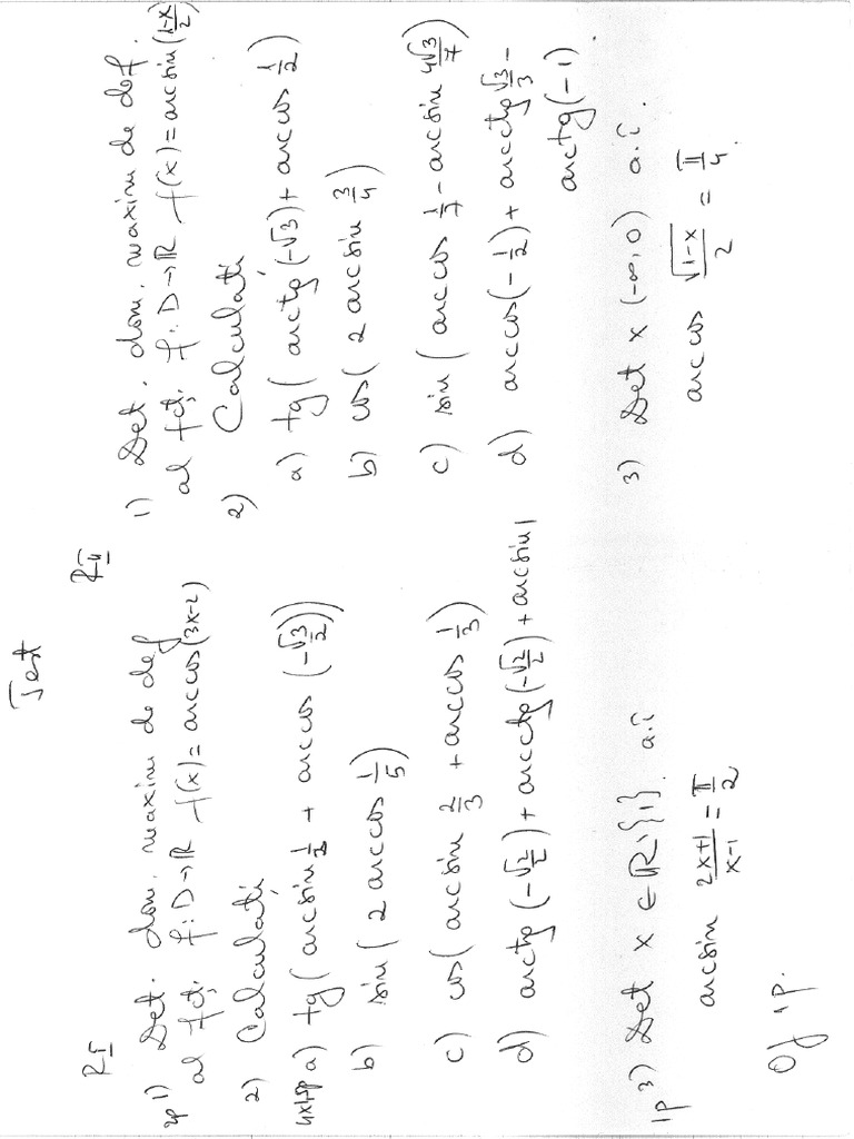 Functii Trig Inverse Exercitii | PDF