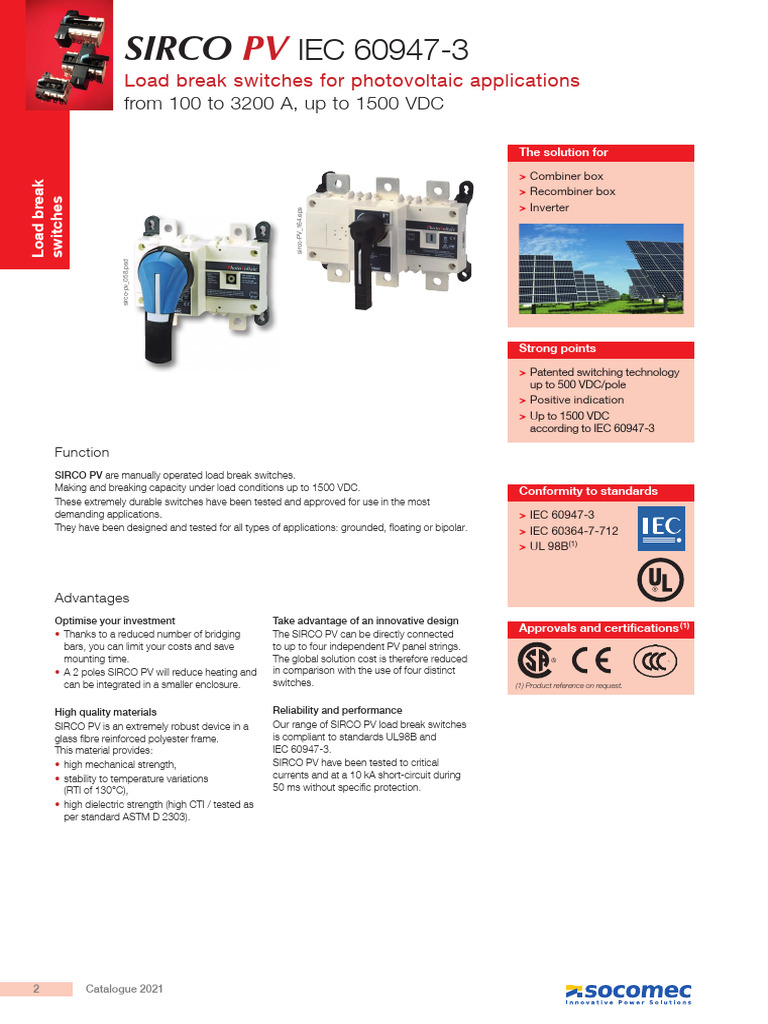 Sirco PV Iec Catalogue Pages 2021 05 DCG en | PDF | Photovoltaics | Switch