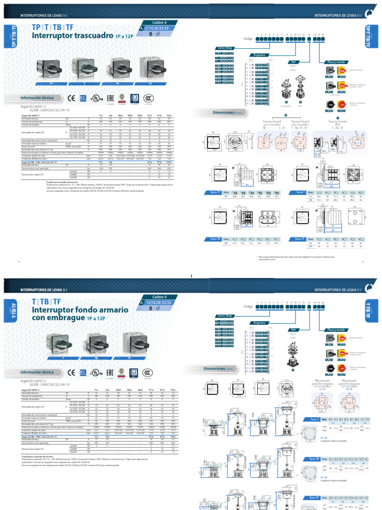 T TB TF TP 12A 1200A Interruptores 1 | PDF