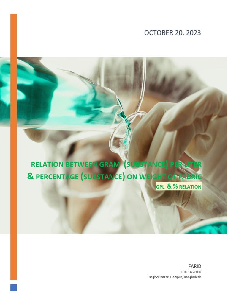 Relation Between GPL and % | PDF | Litre | Chemistry