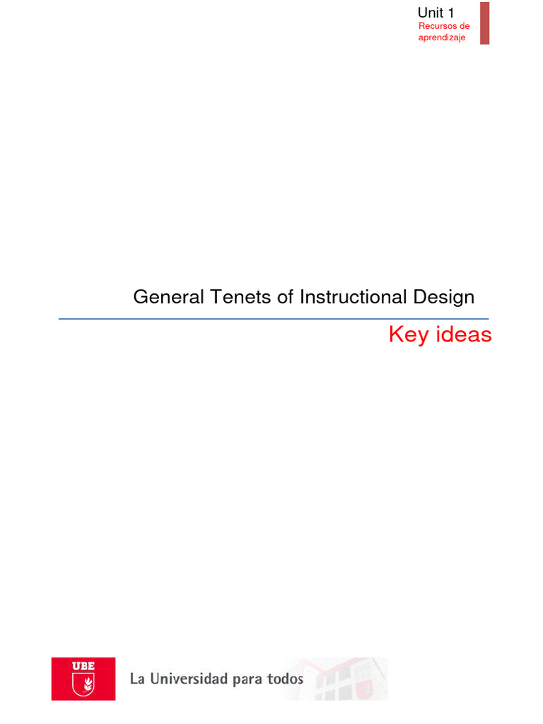 Formato de Ideas Clave - Unit 1 | PDF | Instructional Design | Learning