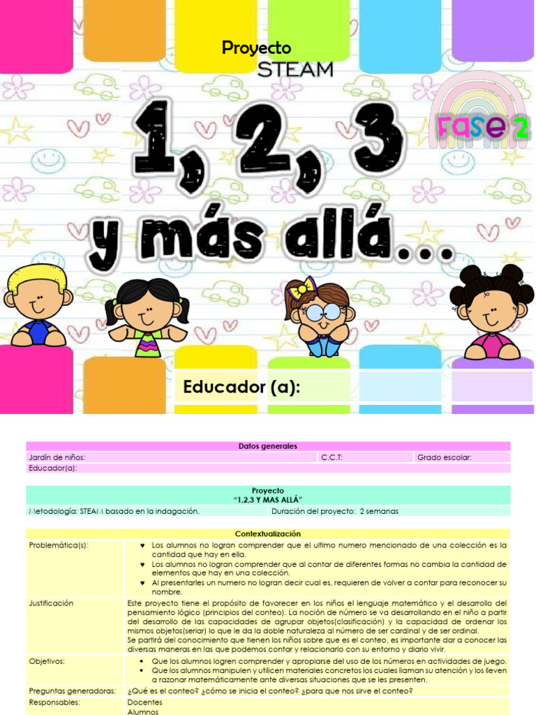 Proyecto 1 2 3 Y Mas Alla Pdf Aprendizaje Salón De Clases