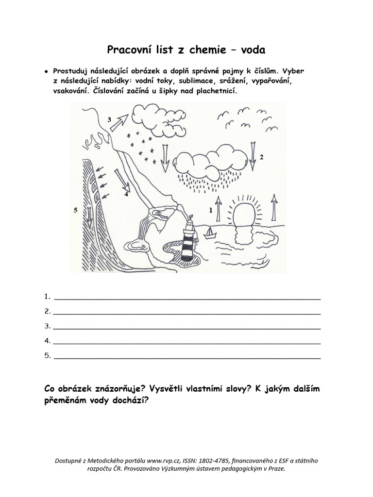 Voda - Pracovní List | PDF