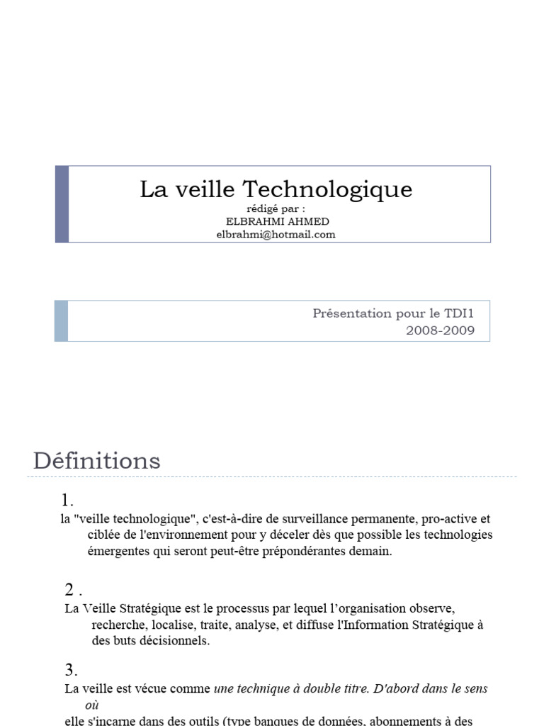 La Veille Technologique | PDF | Business