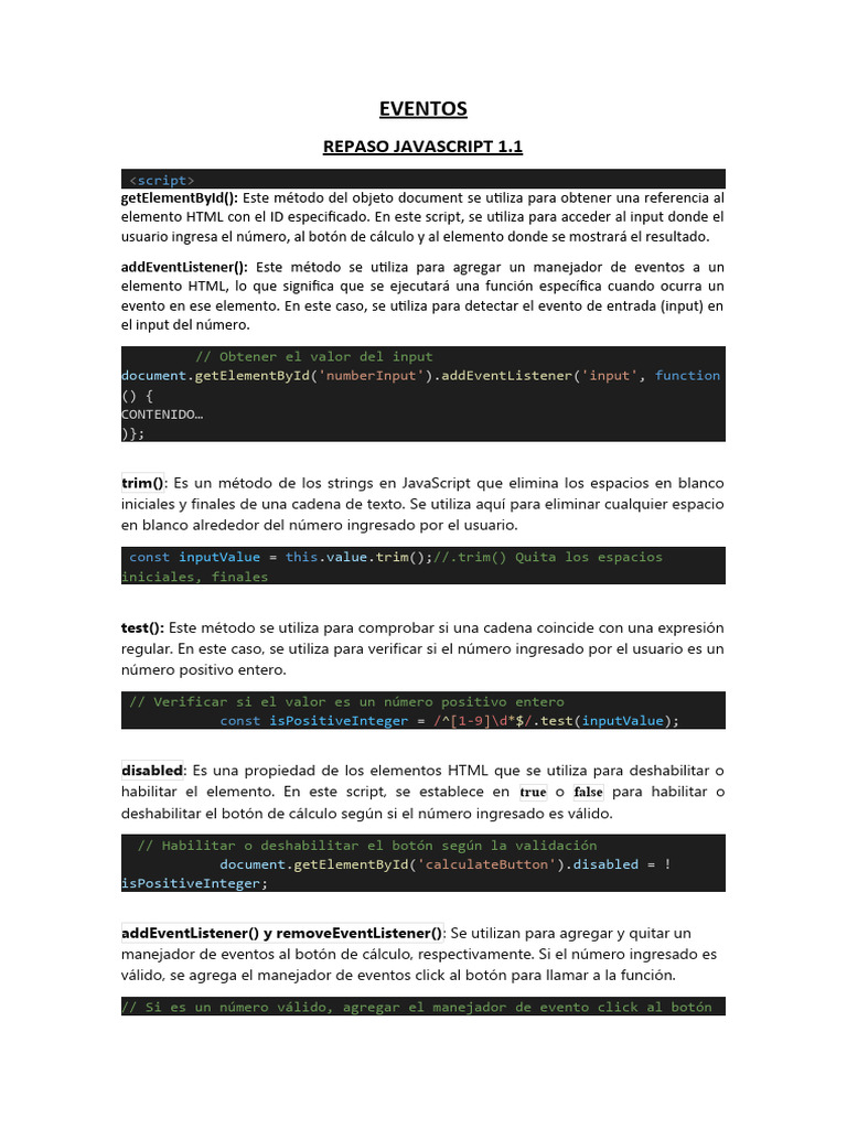 Repaso Javascript | PDF | Modelo de objeto de documento | Script Java