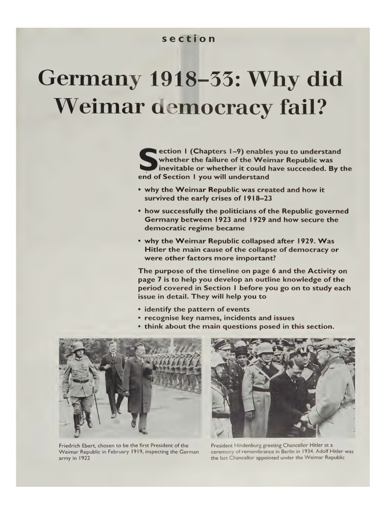 Why Did Weimar Democracy Fail | PDF