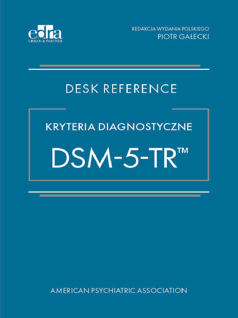 DSM 5 TR Druk | PDF | Diagnostic And Statistical Manual Of Mental Disorders | Disability