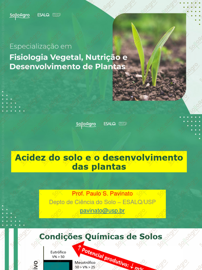 AULA 66 - Acidez Do Solo e o Desenvolvimento Das Plantas - Paulo Sérgio ...