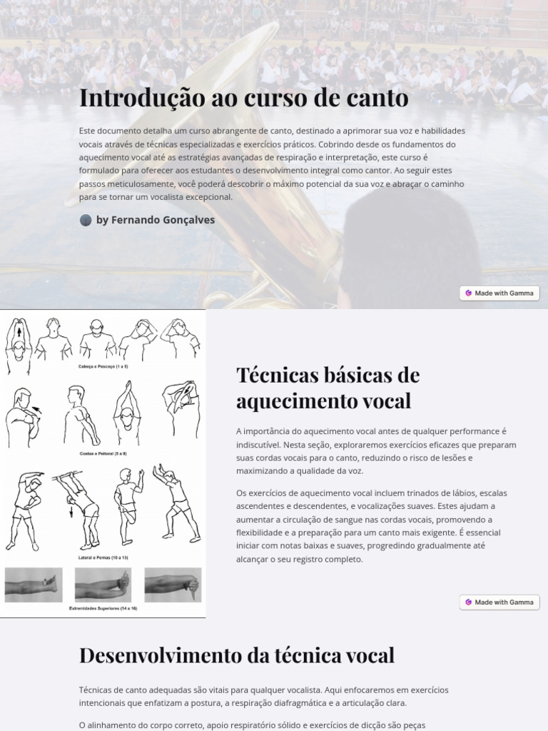 Introducao Ao Curso De Canto Pdf Canto Voz Humana