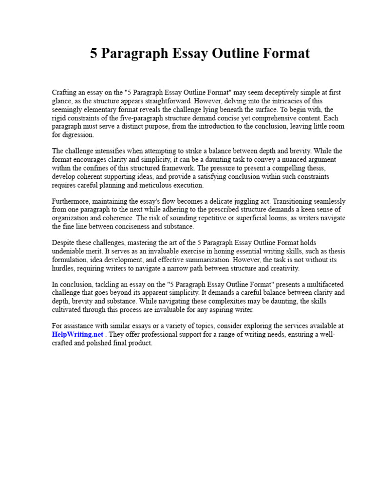 5 Paragraph Essay Outline Format | PDF | Skull | Jesus