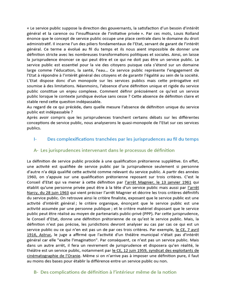 Définition et enjeux du service public | PDF | Services publics | État