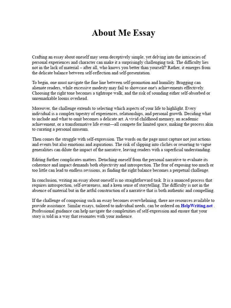 About Me Essay | PDF | Chemical Equilibrium | Radioactive Decay