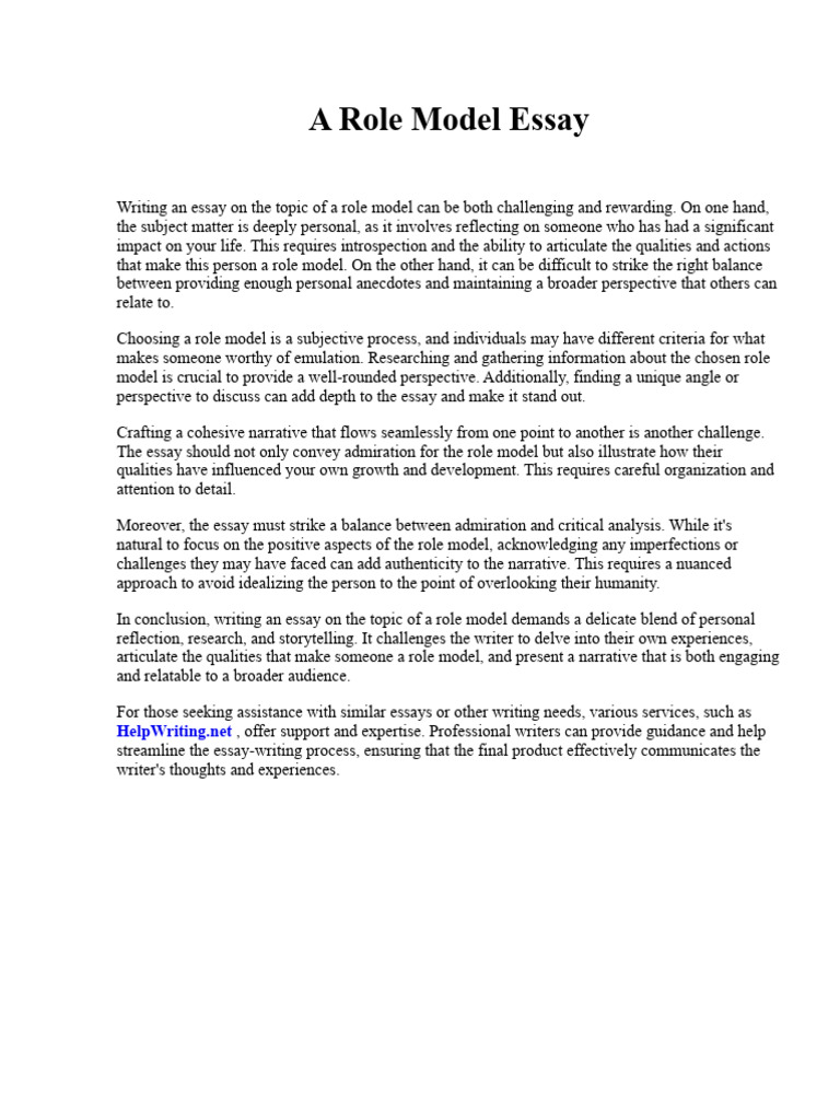 A Role Model Essay | PDF | Multiprotocol Label Switching | Networking