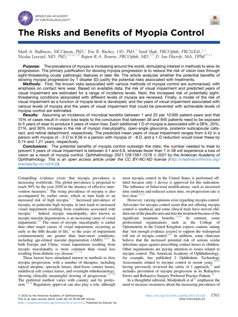 .Trashed-1710343228-Artigo 1. Riscos Vs Benefícios No Controle de Miopia | PDF | Contact Lens ...