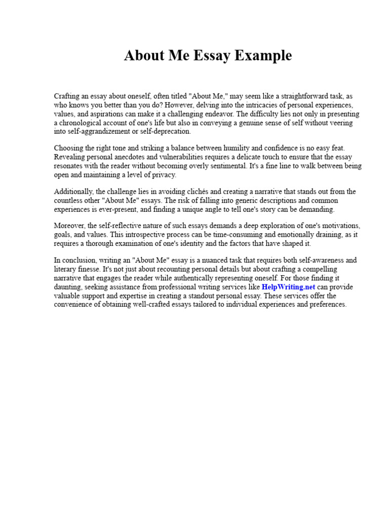 About Me Essay Example | PDF | Moksha | Cyberwarfare