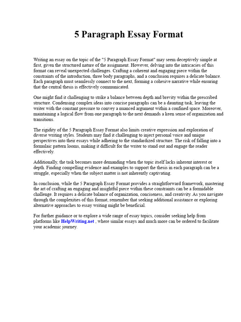 5 Paragraph Essay Format | PDF | Nuclear Weapons | Juvenile Delinquency
