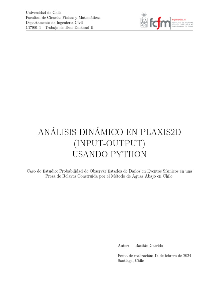 Análisis Dinámico en PLAXIS 2D con Python | PDF | Python (lenguaje de ...