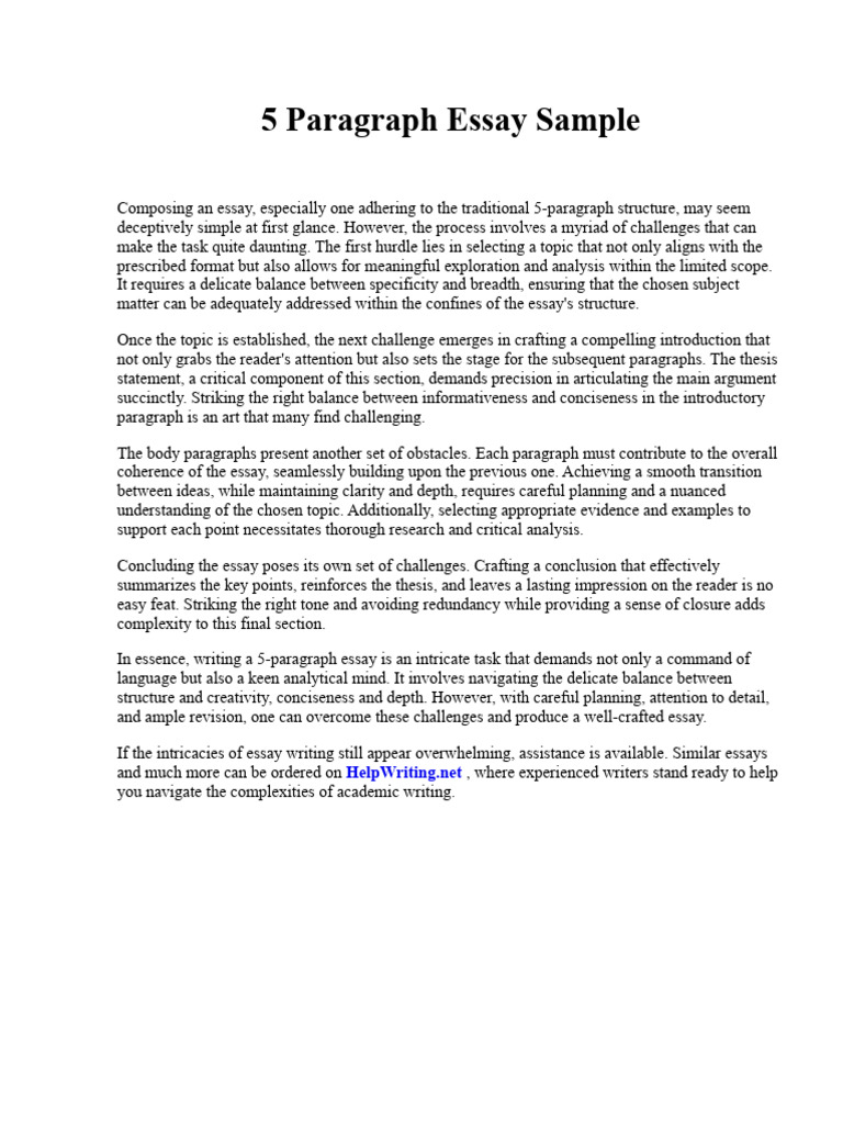 5 Paragraph Essay Sample | PDF | Pip (South Park) | Great Expectations