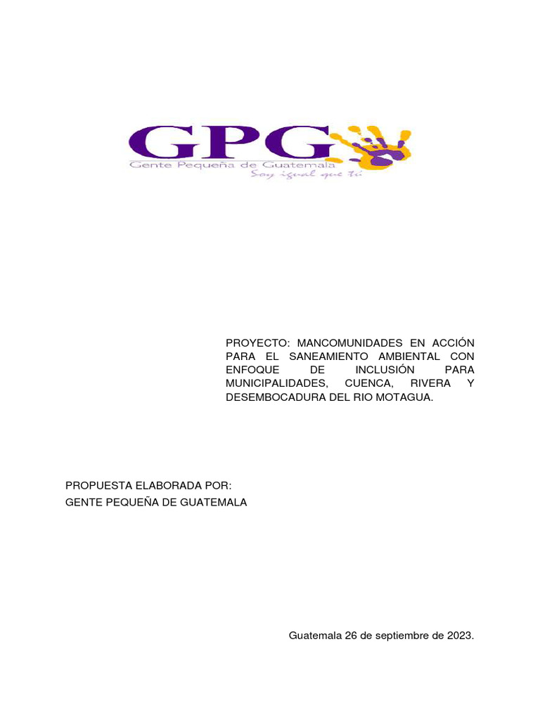 Saneamiento y Acciones de GPG | PDF | Tratamiento de aguas residuales ...