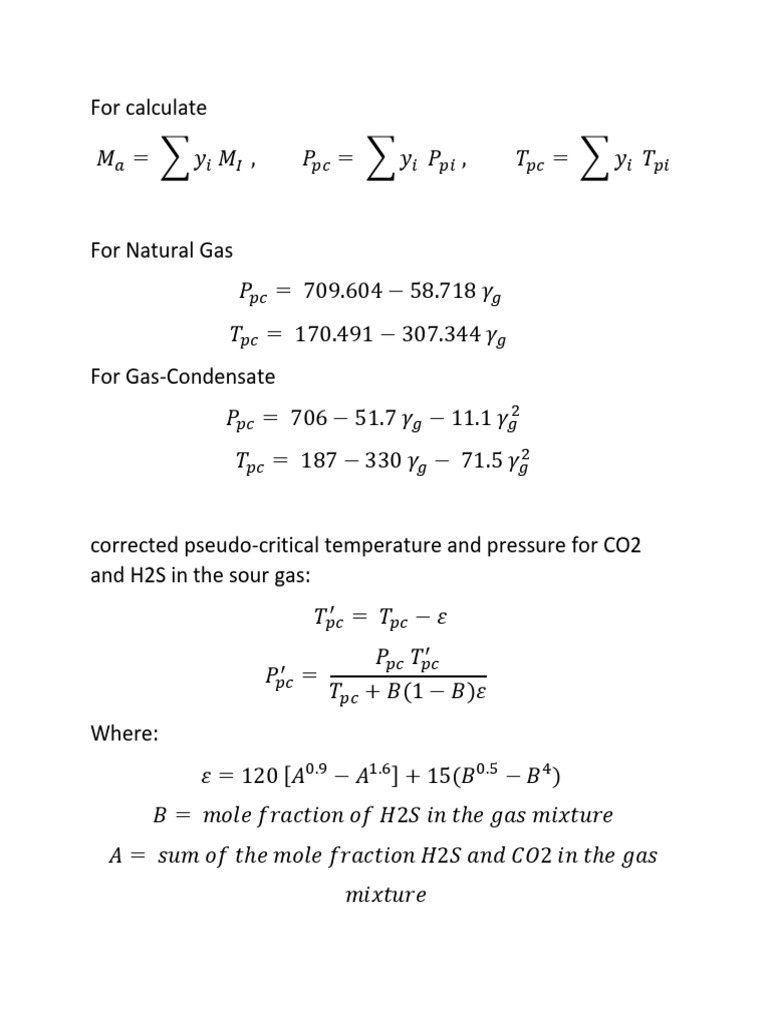 Gas Equations | PDF | Gases | Process Engineering