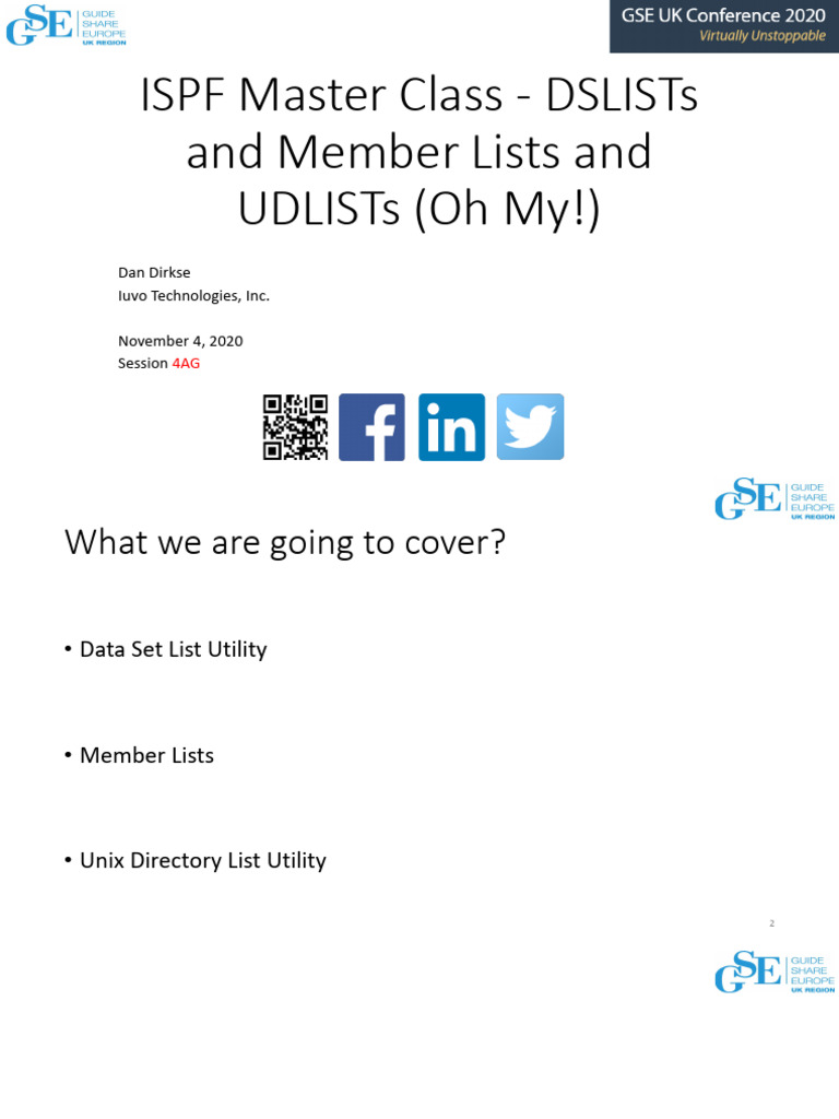 ISPFMaster Class DSLISTsand Member Listsand UDLISTs Oh My | PDF ...