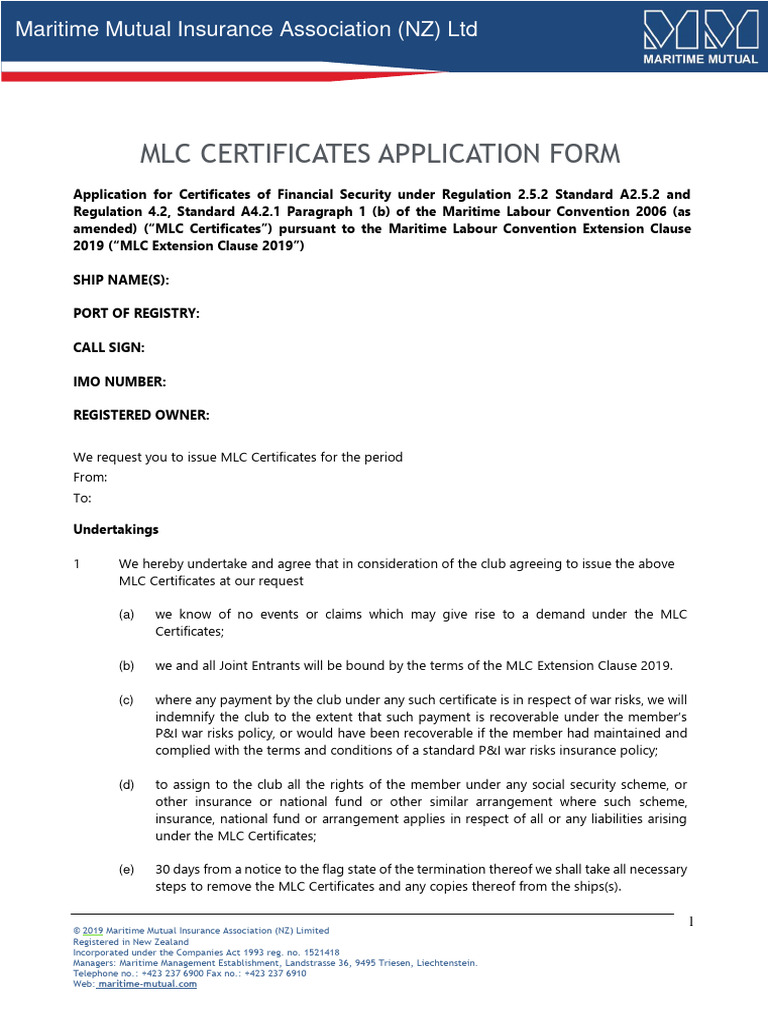 Mmia Mlc Application Blank Pdf Insurance Indemnity