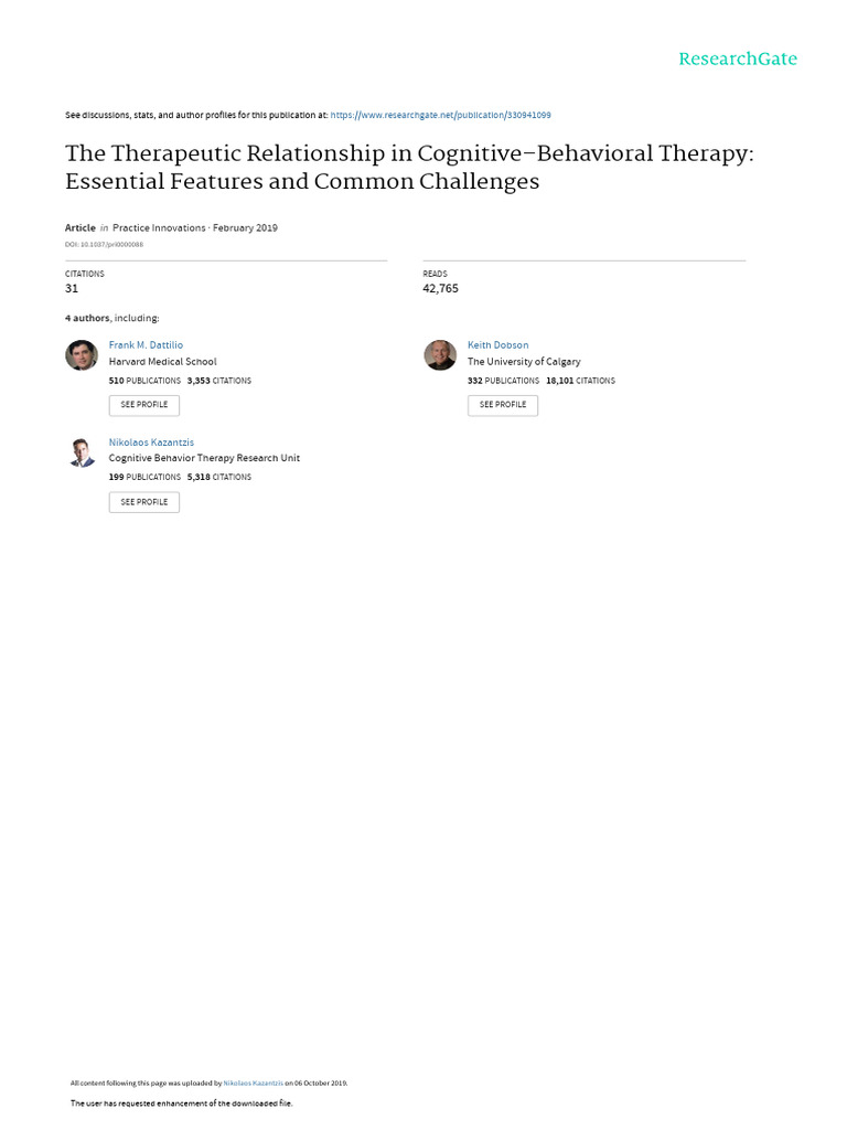 Okamotoetal 2019 | PDF | Psychotherapy | Cognitive Behavioral Therapy