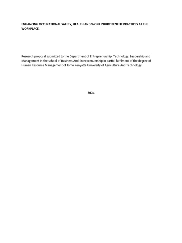 PROPOSAL PROJECT | PDF | Occupational Safety And Health | Qualitative Research