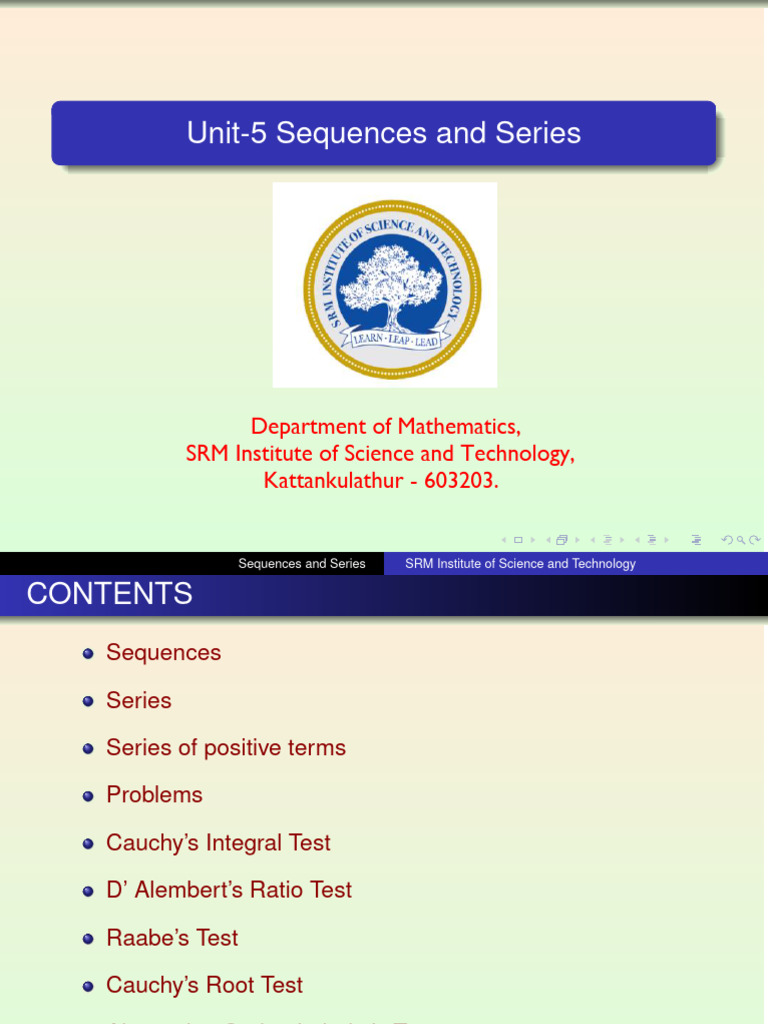 Math Sequences & Series Guide | PDF | Sequence | Limit (Mathematics)