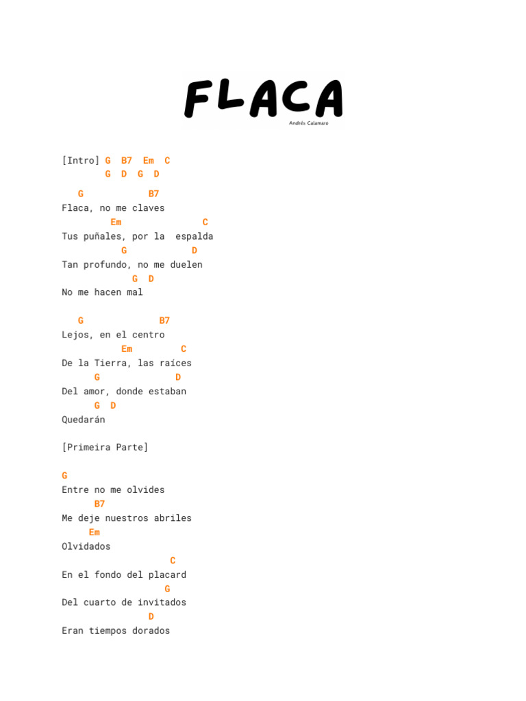 Flaca-Andrés Calamaro | PDF