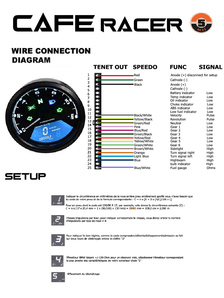 Wire Connection Diagram - Cafe Racer | PDF | Electricity | Electrical Engineering