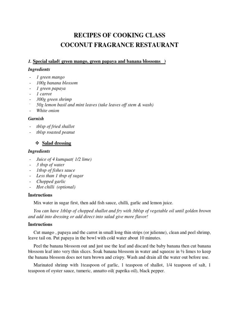 Coconut Fragrance Restaurant S Recipes | PDF | Pancake | Tofu