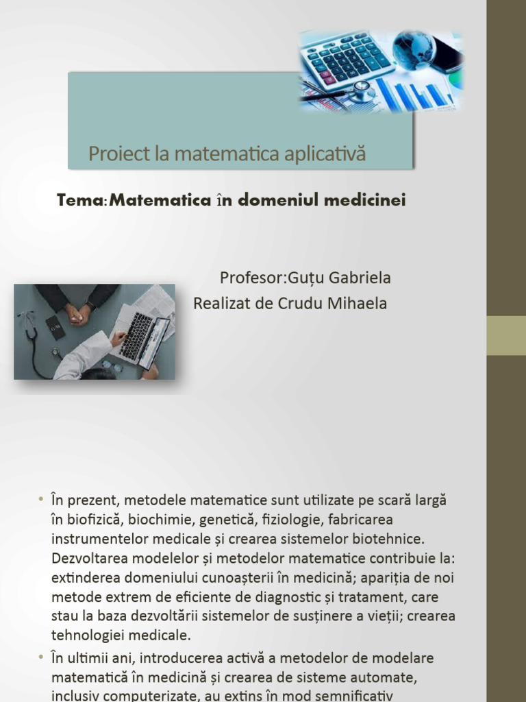 Proiect La Matematica Aplicativă. | PDF