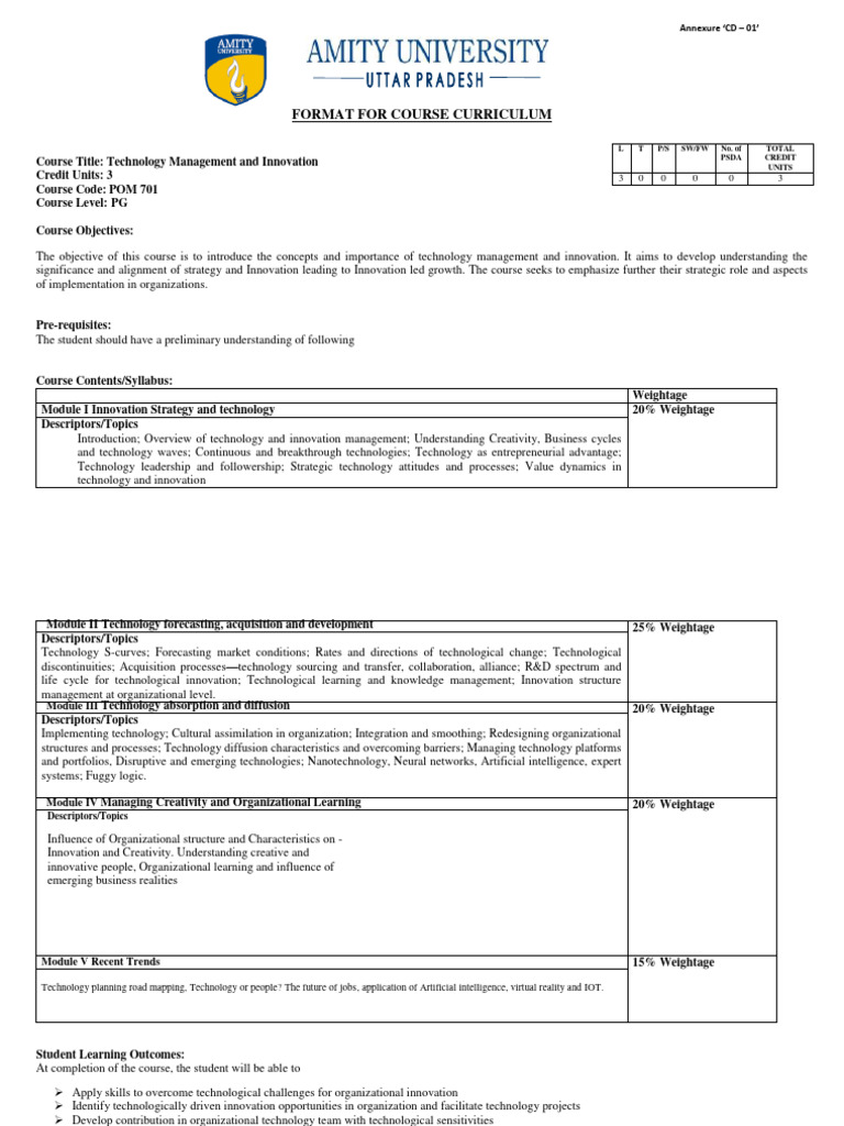 CourseMaterial - A4f8atechnology Management and Innovation | PDF | Innovation | Creativity