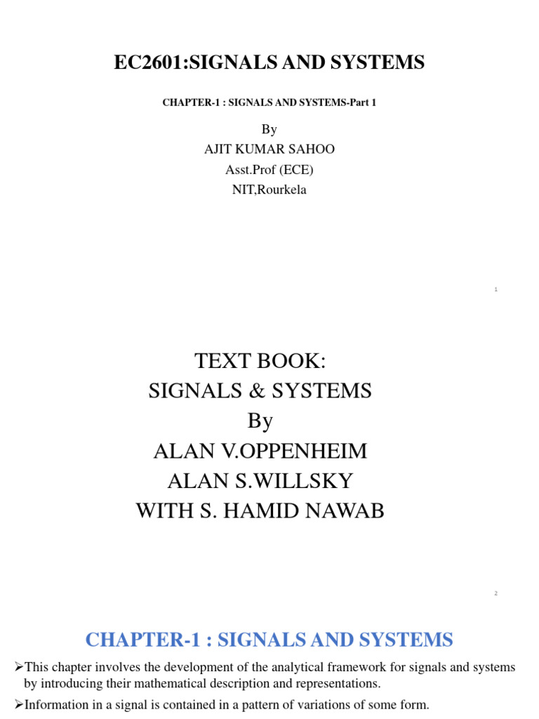 Signals and Systems Slides | PDF | Discrete Time And Continuous Time ... Signals and Systems Slides | PDF | Discrete Time And Continuous Time ...