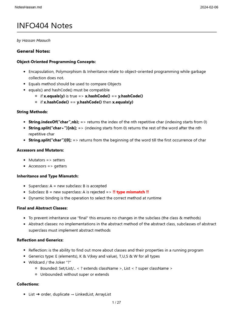 INFO404 Reference | PDF | Anonymous Function | Class (Computer Programming)