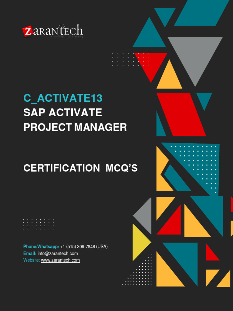 SAP Activate Project Manager Certification MCQs | PDF | Scrum (Software ...