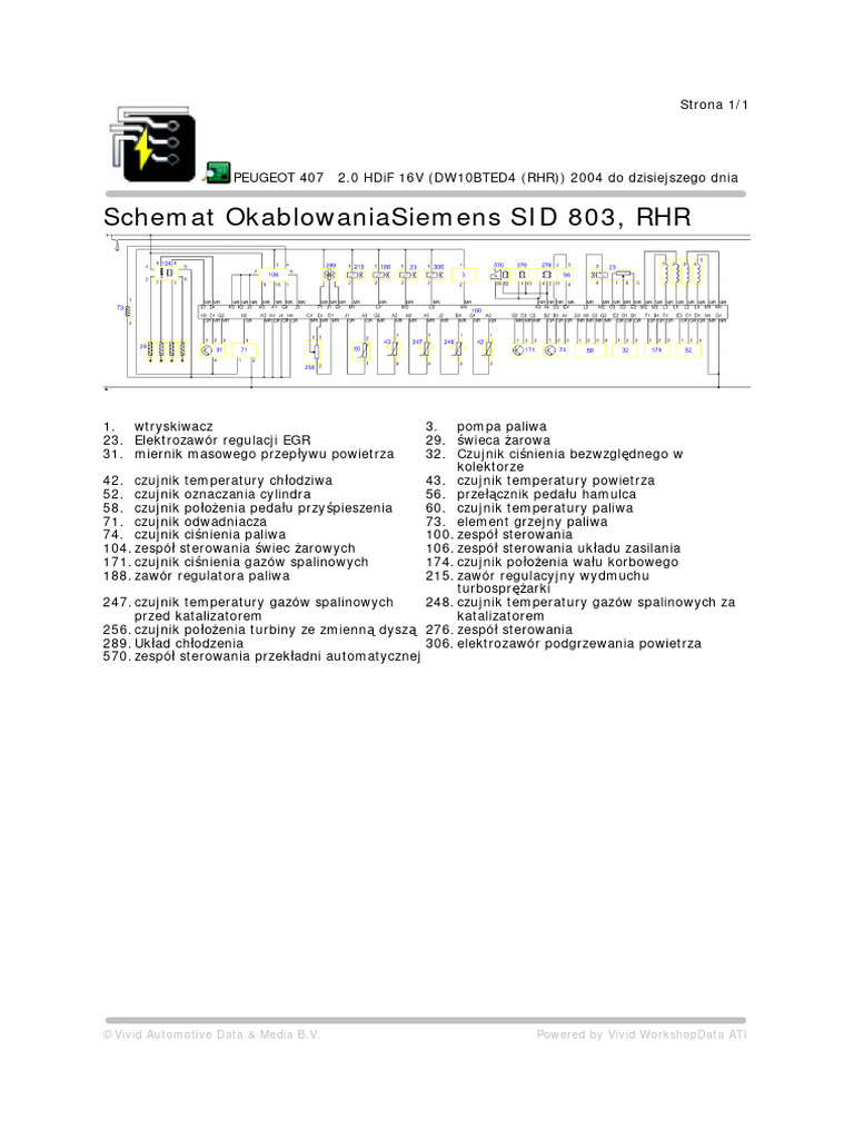Schemat Okablowania Siemens SID 803 | PDF