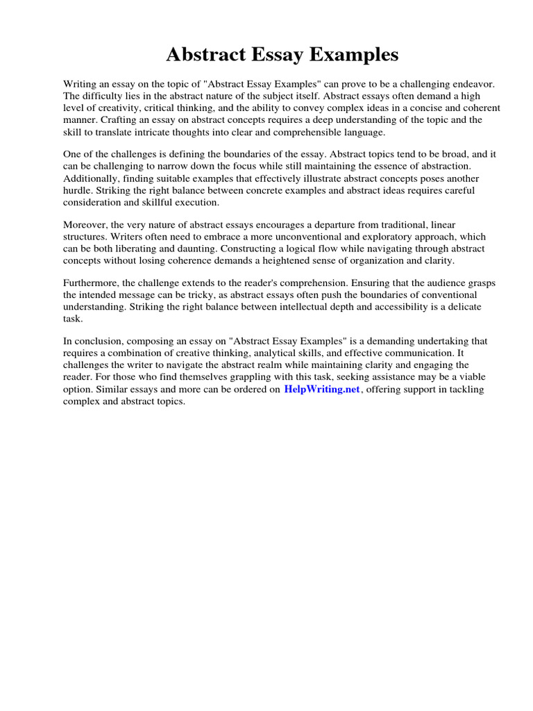 Abstract Essay Examples | PDF | Enzyme | Active Site