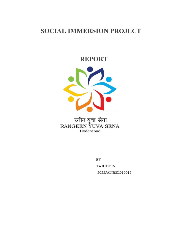 Social Immersion Project | PDF | Non Governmental Organization ...