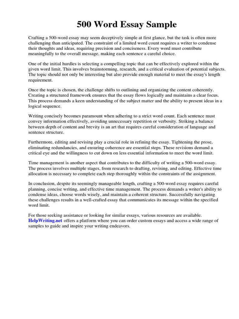 500 Word Essay Sample | PDF | Leonhard Euler | Teaching Mathematics