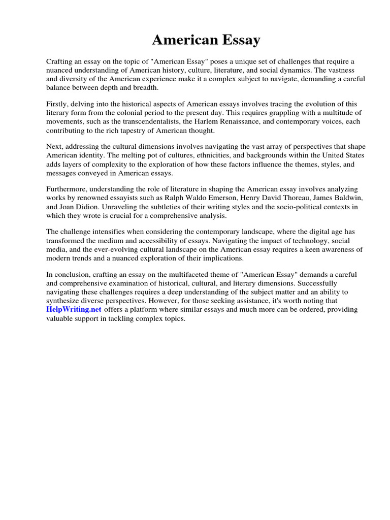 American Essay | PDF | Athena | Prison