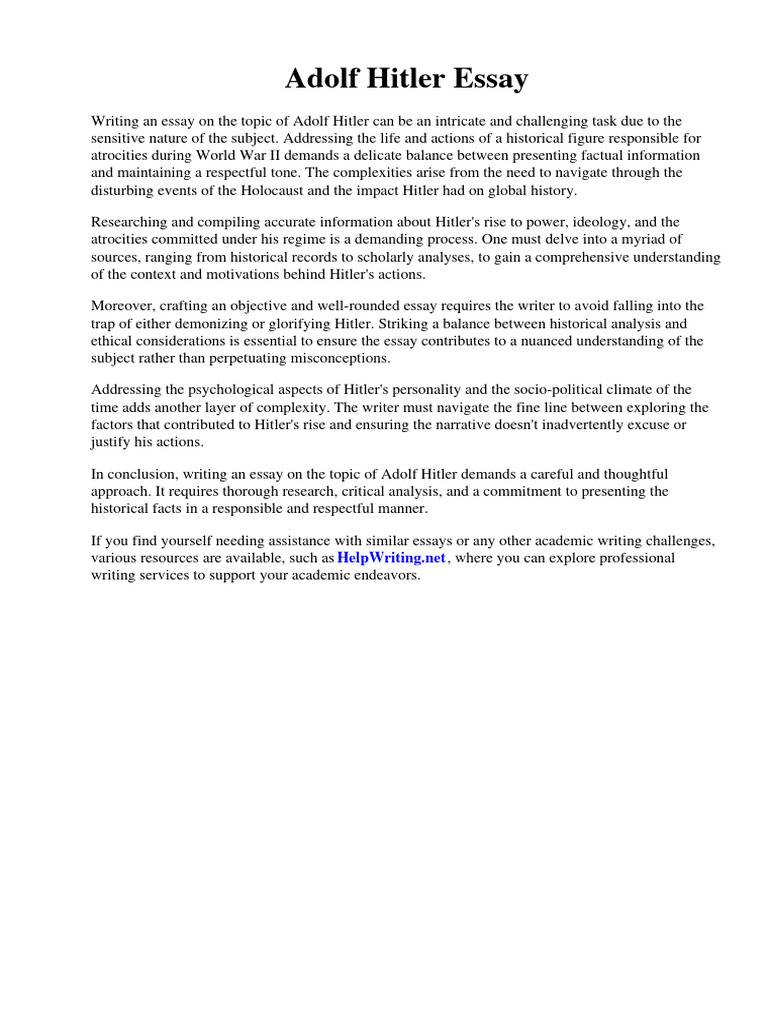 Adolf Hitler Essay | PDF | Fuels | In Vitro Fertilisation